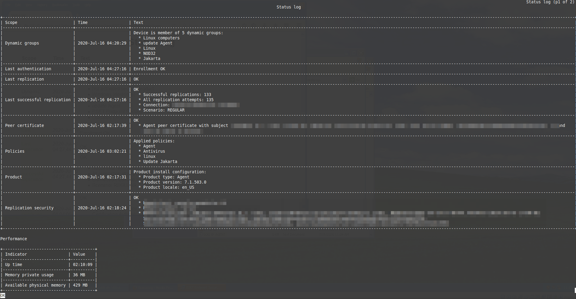 Cek Status Log Agent - PROSPERITA KNOWLEDGE BASED