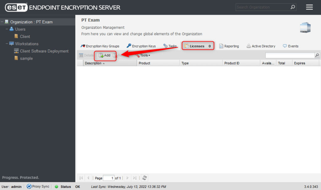Memasukkan lisensi pada ESET Endpoint Encryption Console - PROSPERITA KNOWLEDGE BASED