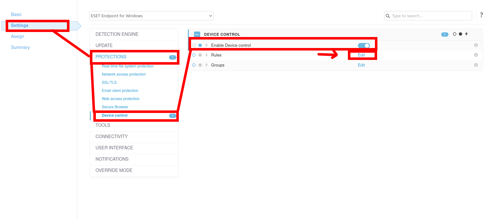 Konfigurasi Policy Device Control - PROSPERITA KNOWLEDGE BASED