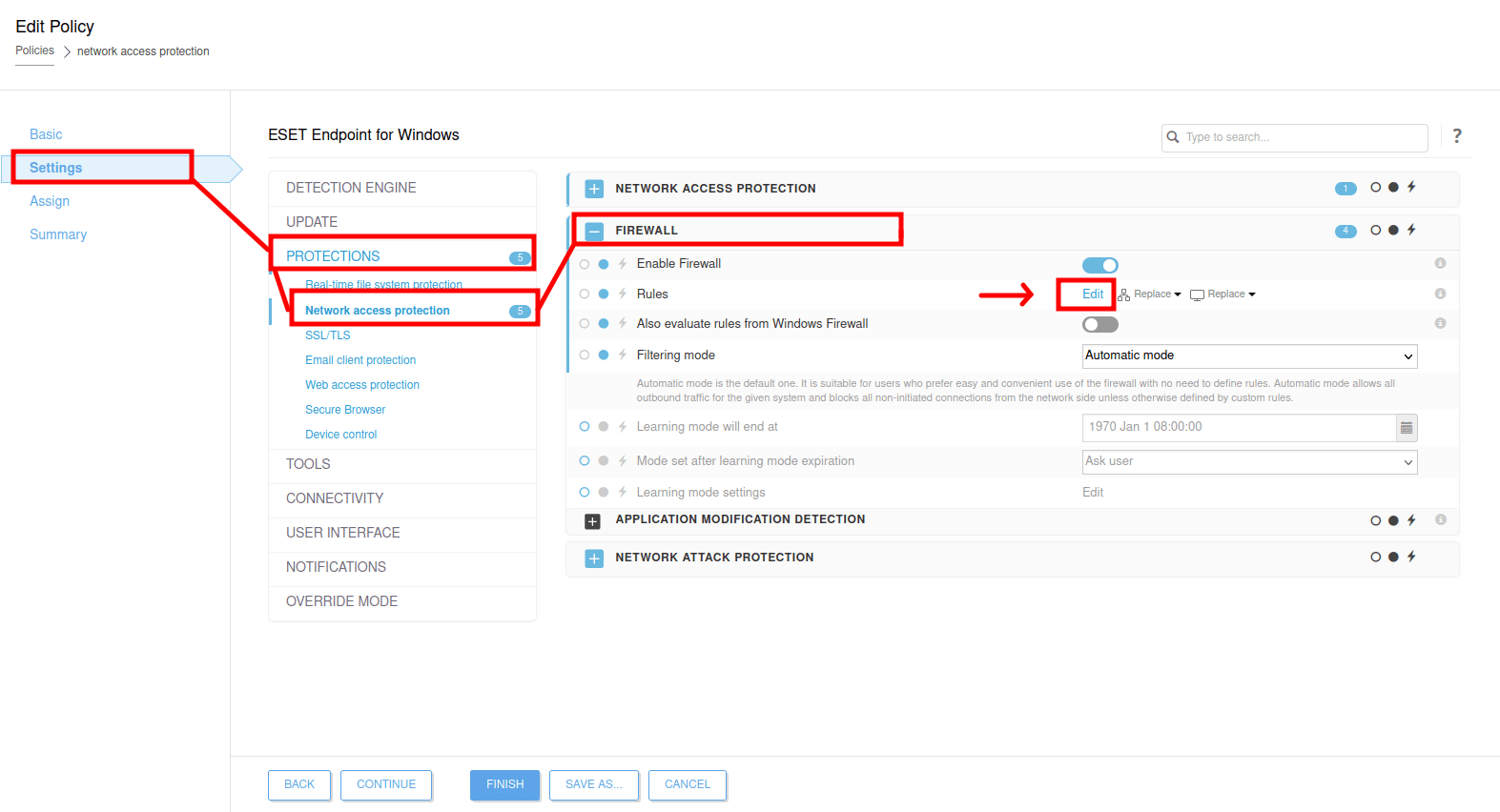 Konfigurasi rule allow port pada Policy Network Access Protection - PROSPERITA KNOWLEDGE BASED